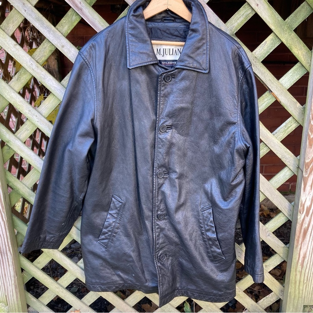 Vintage Wilson's M.Julian Leather Black Jacket Collar… - Gem